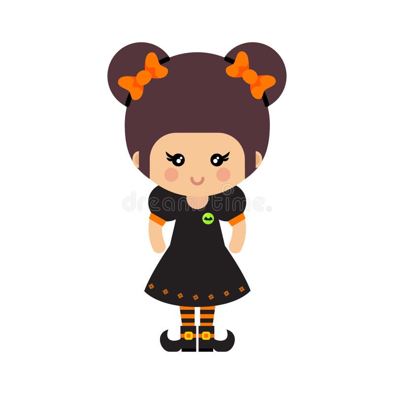 Cartoon cute witch vector stock vector. Illustration of broomstick ...