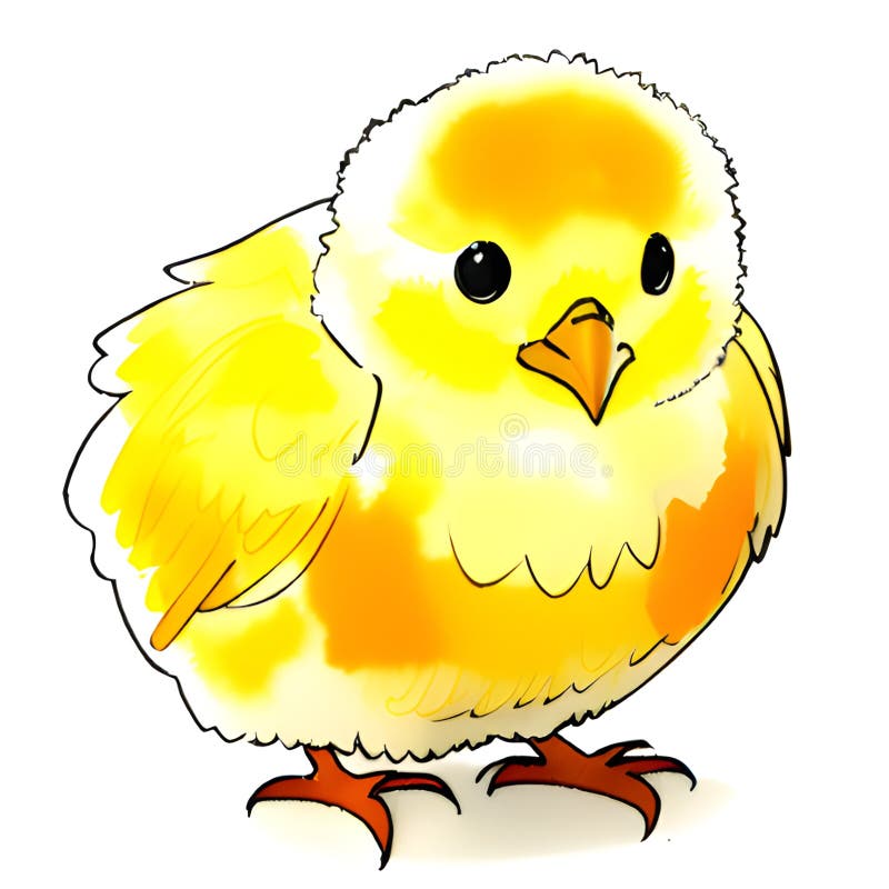 Chick Cartoon on White Background Stock Illustration - Illustration of ...