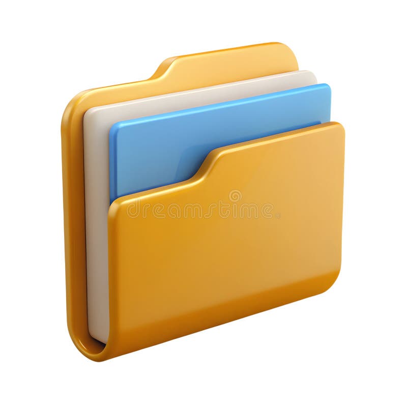 Cartoon 3d folder icon stock illustration. Illustration of archive ...