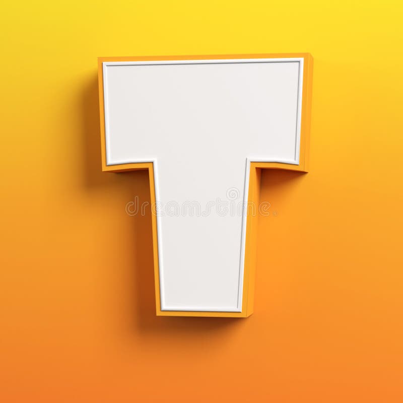 Cartoon 3d font letter T stock illustration. Illustration of happy ...