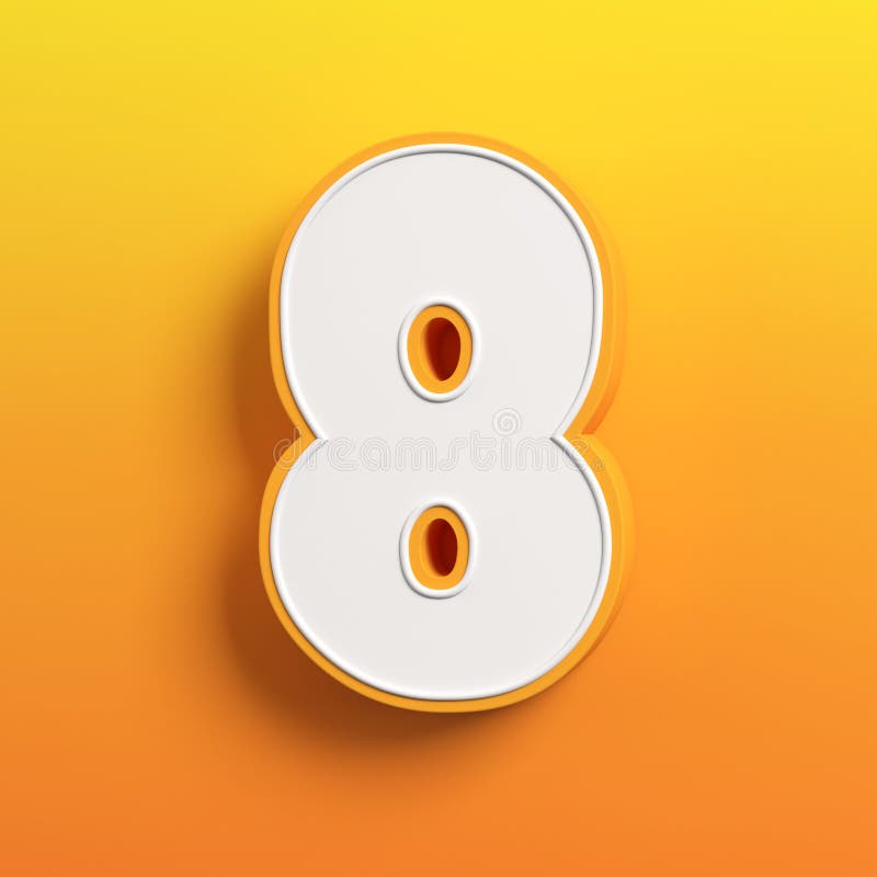 Cartoon 3d font number 8 stock illustration. Illustration of happy ...