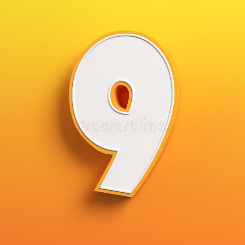 Cartoon 3d font number 9 stock illustration. Illustration of shape ...
