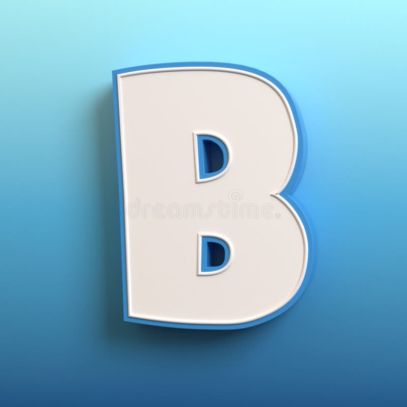 Cartoon 3d Font, 3d Rendering, Letter B Stock Illustration ...