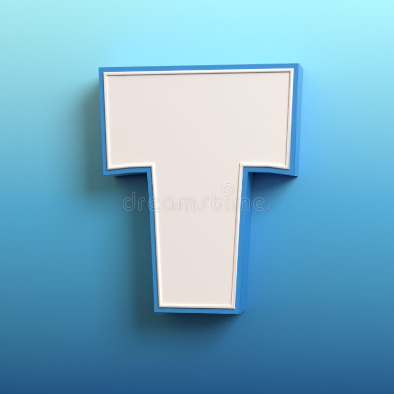 Cartoon 3d Font, 3d Rendering, Letter T Stock Illustration ...
