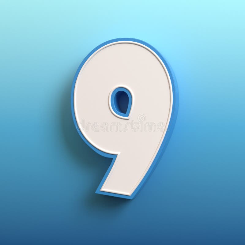 Cartoon 3d Font, 3d Rendering, Number 9 Stock Illustration ...
