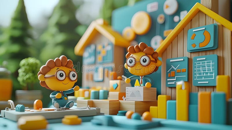 Cartoon 3D Infographics Engaging in Relevant Activity for Data ...