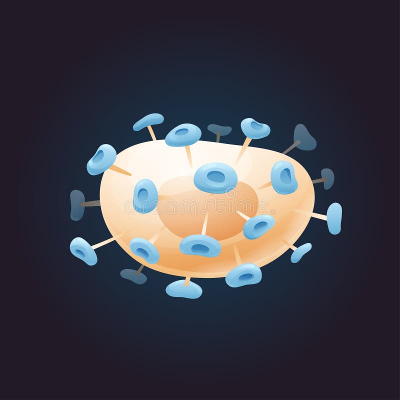 Cartoon 3d Model of HIV Virus. Immunodeficiency. Stock Vector ...