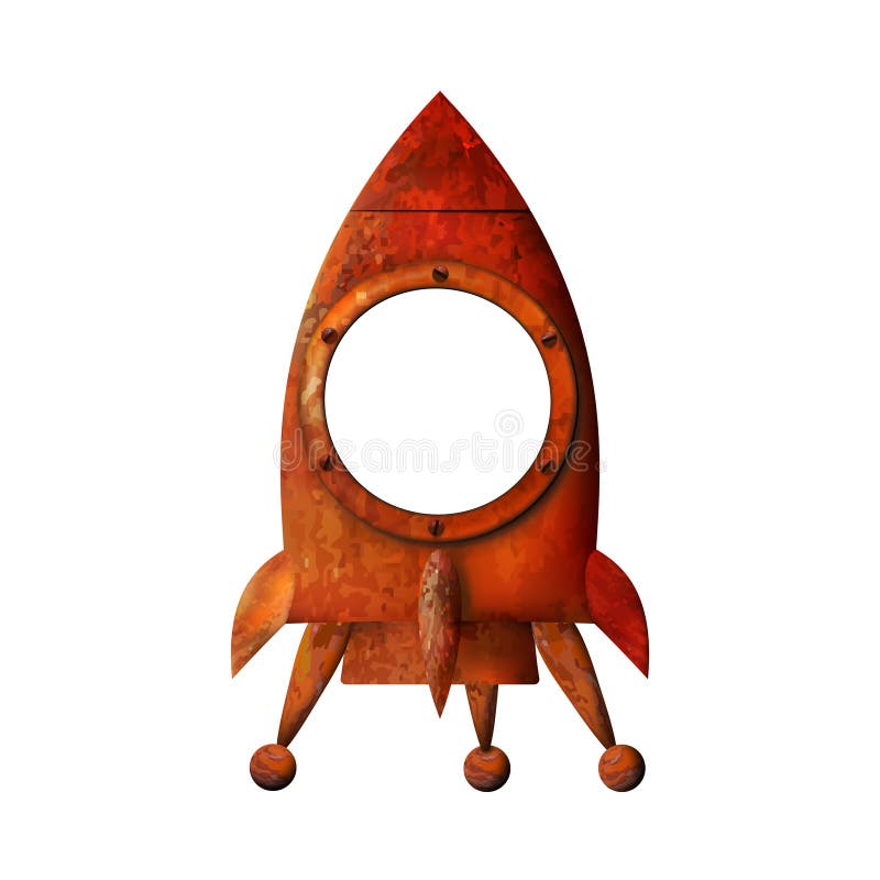 Cartoon 3d Old Ufo. Rusty Spaceship Isolated on White Background ...
