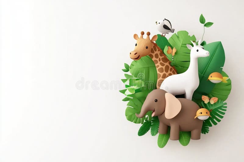 Cartoon 3D World Wildlife Conservation Day Includes Various Types of ...