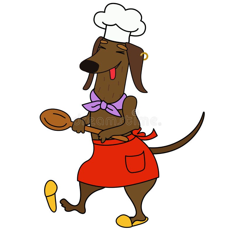 Cartoon Dachshund Dog Chef Character Stock Vector - Illustration of ...