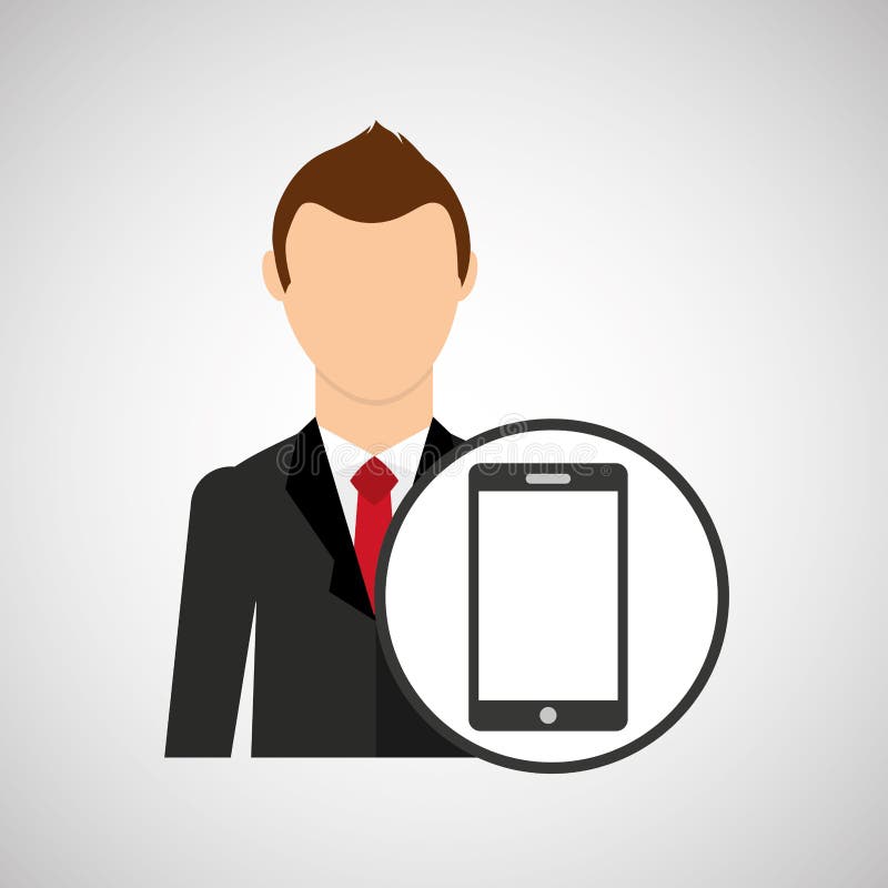 Cartoon Dad Father Day Smartphone Stock Vector - Illustration of ...