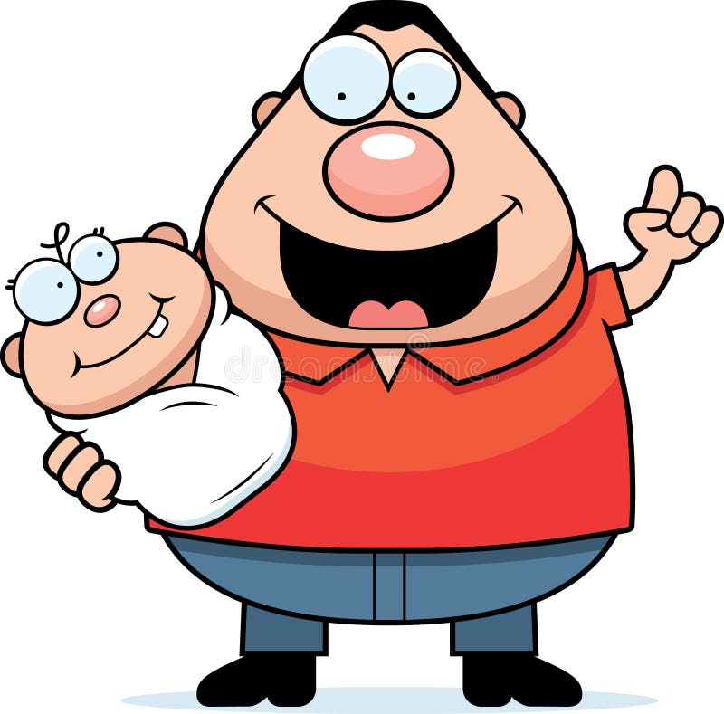 Cartoon Dad Talking To Baby Stock Vector - Illustration of person ...