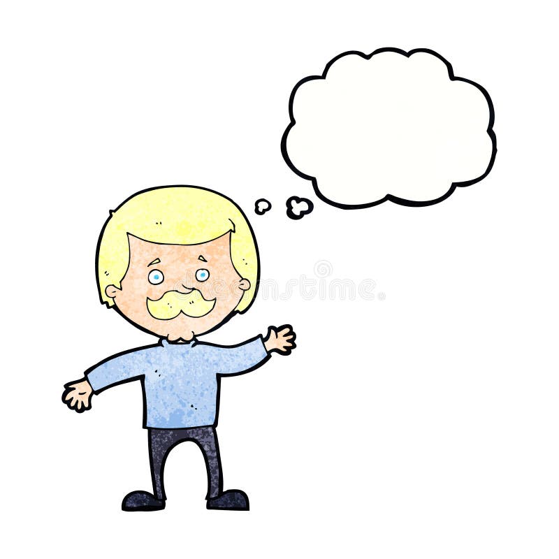 Cartoon Dad Waving with Thought Bubble Stock Illustration ...