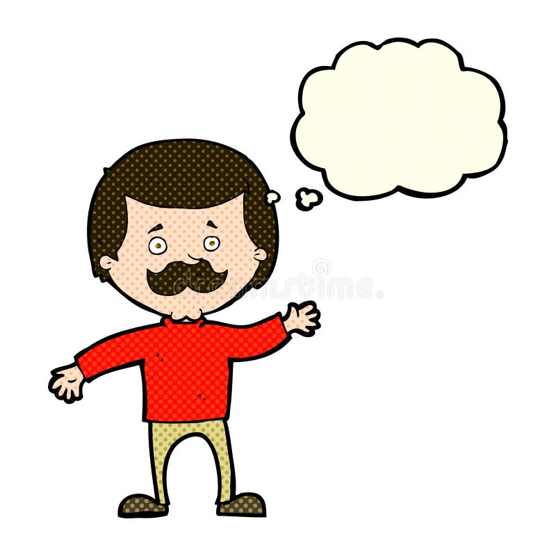 Cartoon Dad Waving with Thought Bubble Stock Illustration ...