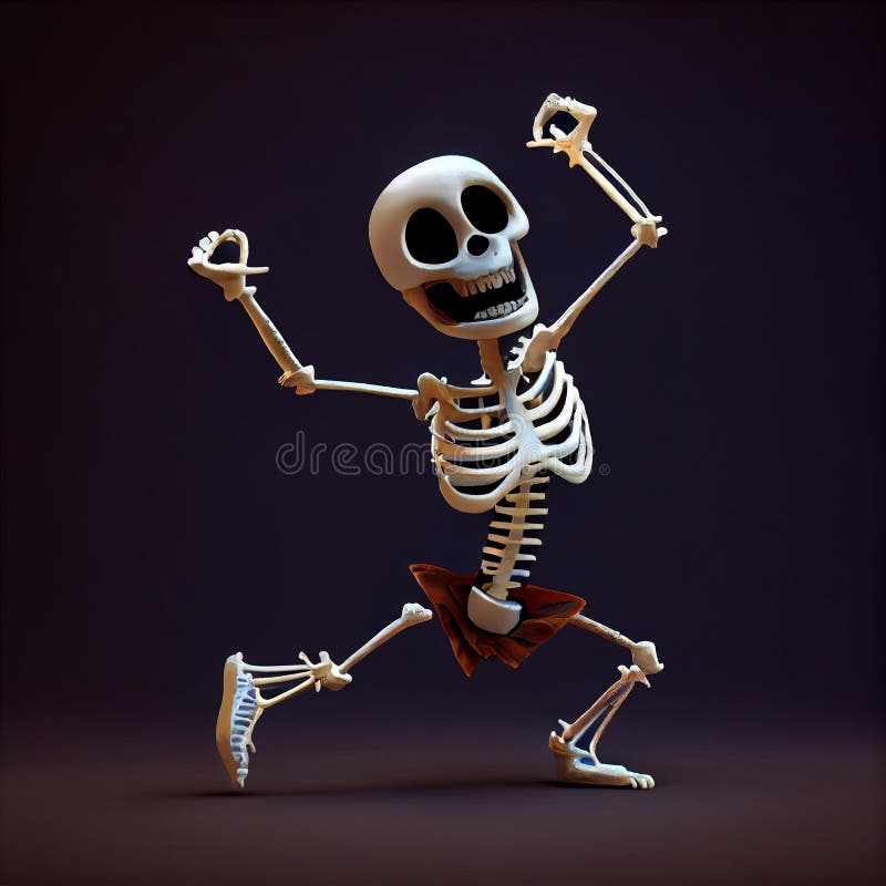 Dancing Skeleton Cartoon Drawn Dancing Skeleton Royalty Free Images,