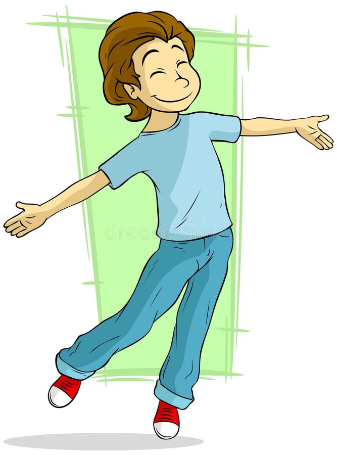 Cartoon Dancing Monk in Black Robe Stock Vector - Illustration of eyes ...