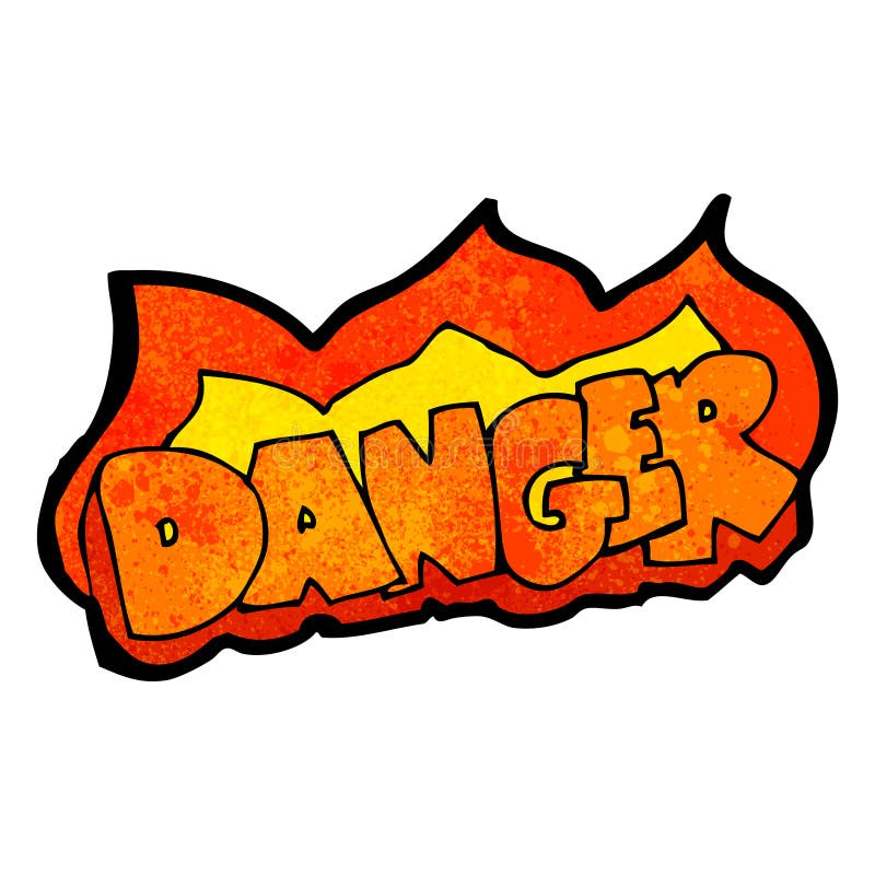 Cartoon danger sign stock illustration. Illustration of drawn - 38070797