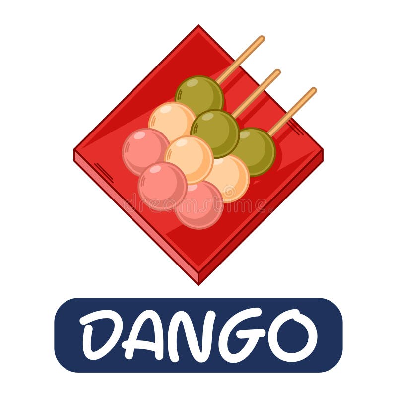 Cartoon Dango, Japanese Food Vector Isolated on White Background Stock ...