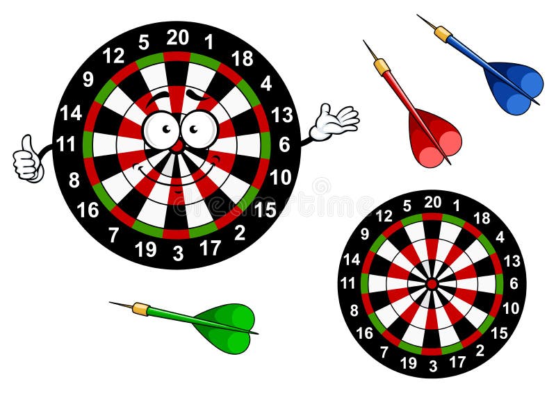 Cartoon Dartboard Target Character With Colorful Stock Vector Illustration Of Concentric