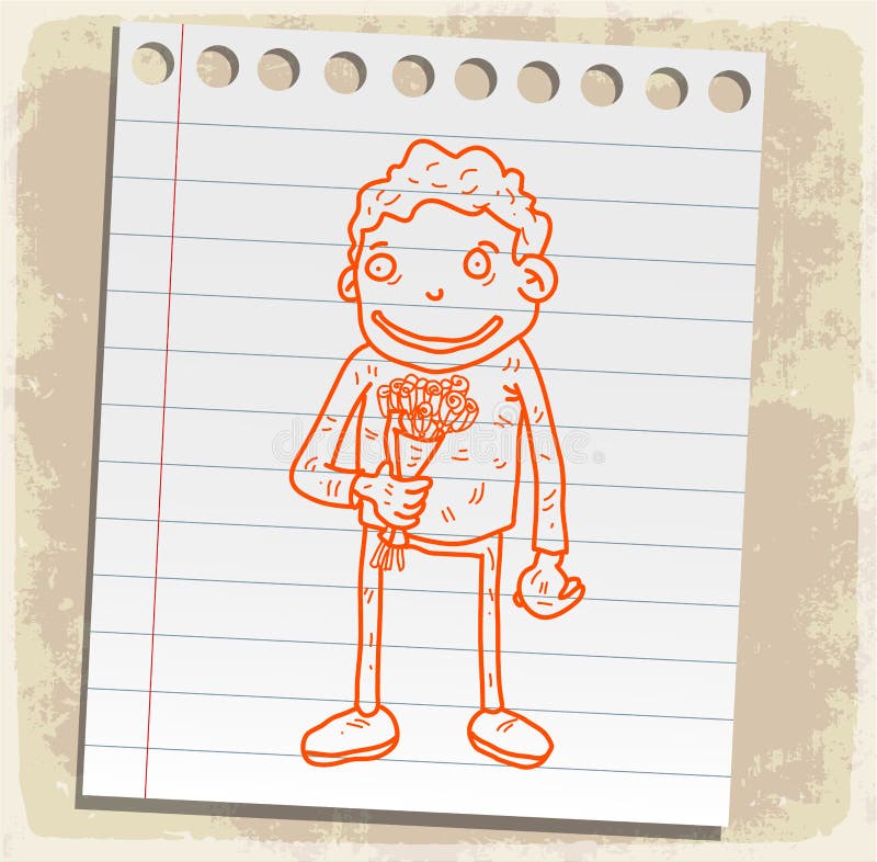 Cartoon Date Love on Paper Note, Vector Illustration Stock Vector ...