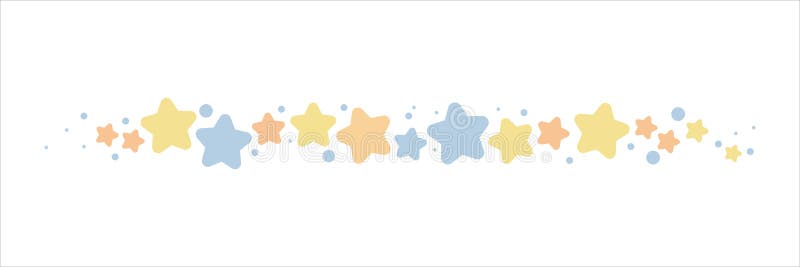 Cartoon Decorative Border. Star Pattern Divider Stock Vector ...