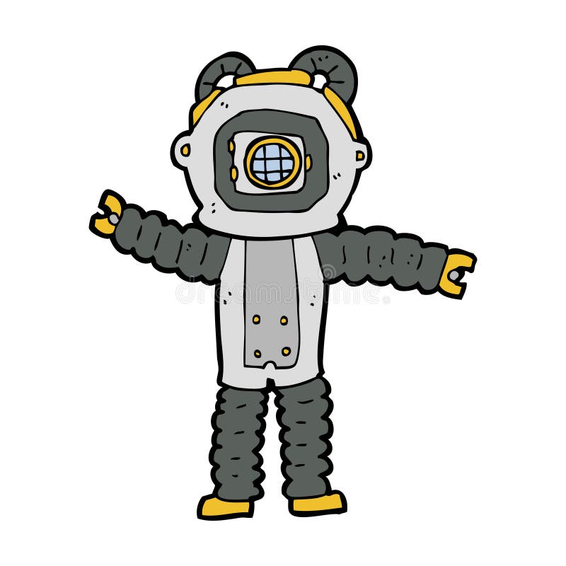 Cartoon deep sea diver stock vector. Illustration of quirky - 37034182
