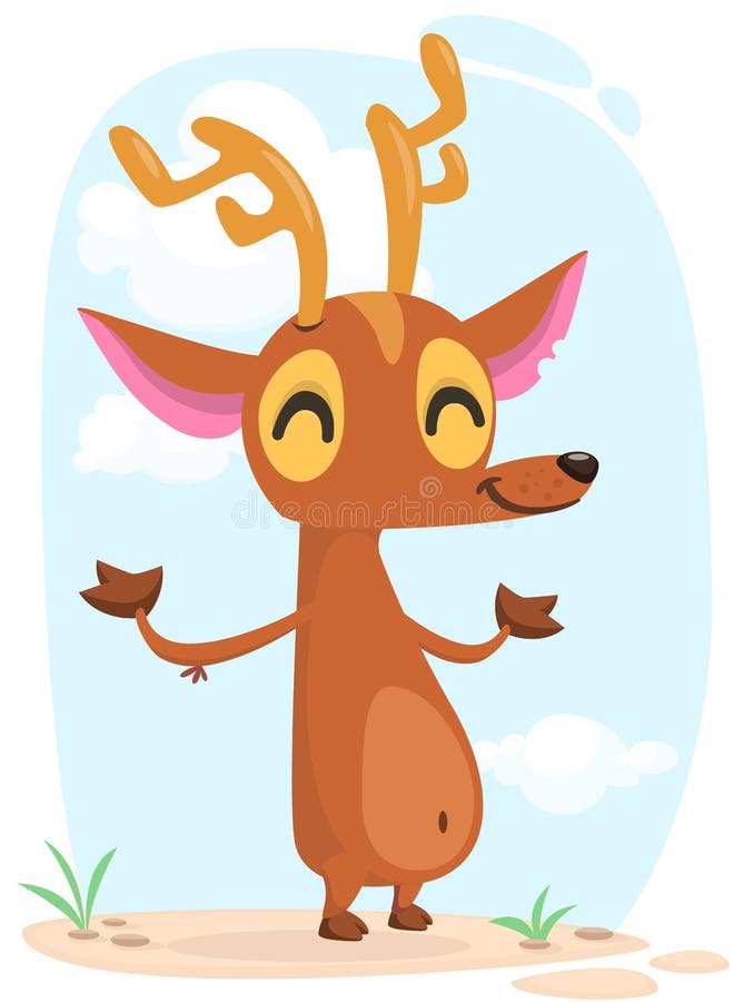 Cartoon Deer Character Illustration. Vector Isolated Stock Vector ...