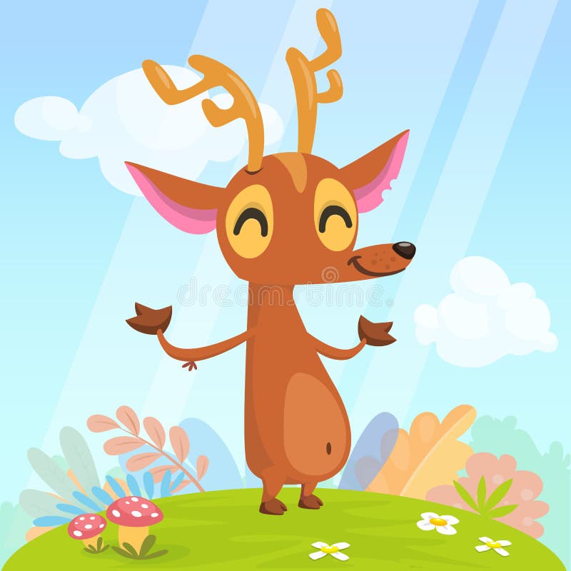 Cartoon Deer Character Illustration. Vector Isolated Stock Vector ...