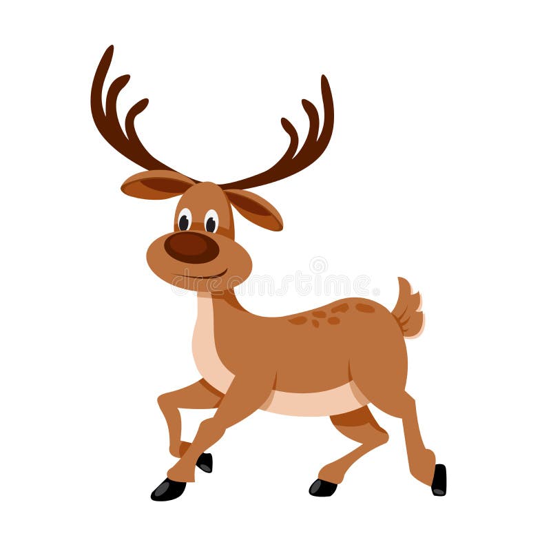Cartoon deer stock vector. Illustration of flat, expression - 60166081