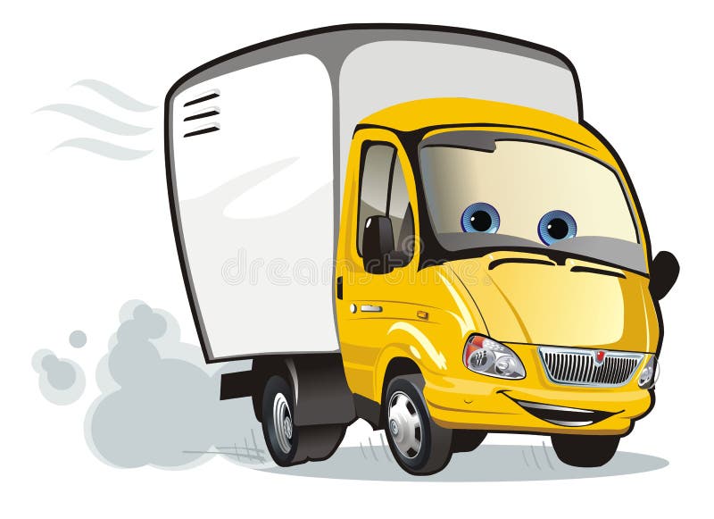 Cartoon Delivery / Cargo Truck Stock Vector - Illustration of diesel ...