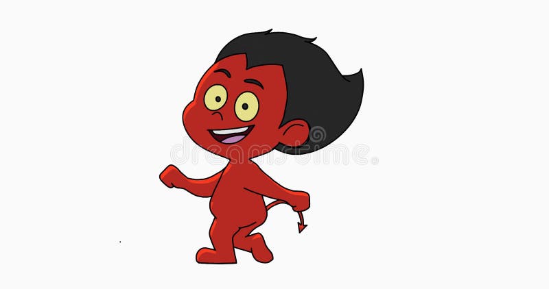 Cartoon Demon Boy Walking in a Loop on Halloween Stock Video - Video of ...