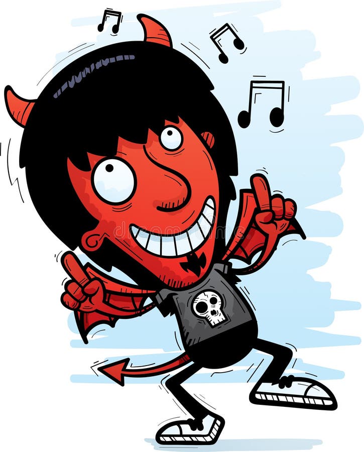 Cartoon Demon Dancing stock vector. Illustration of clipart - 116223829