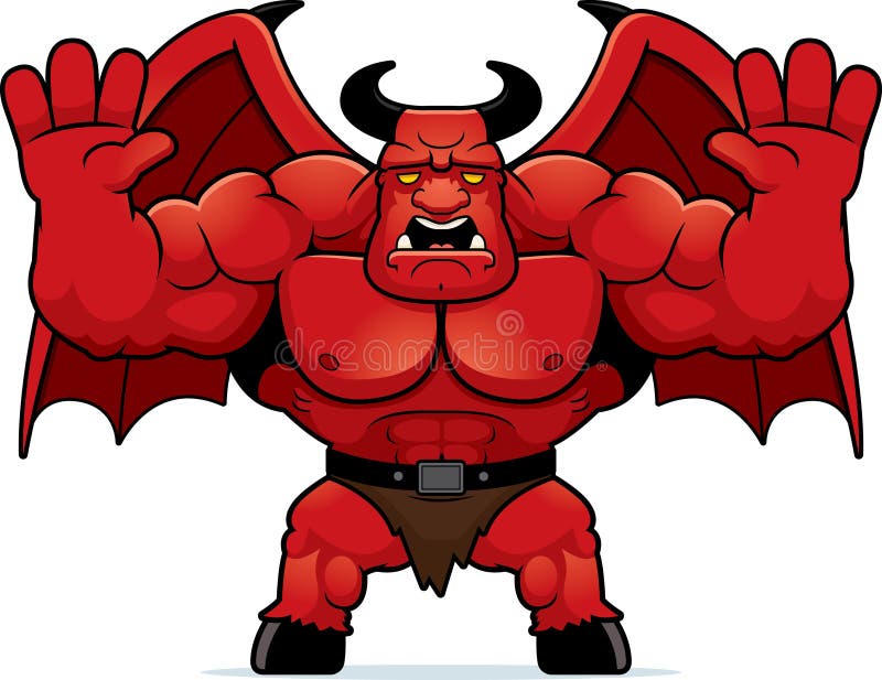 Cartoon Demon Talking stock vector. Illustration of huge - 115948501