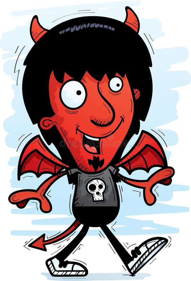 Cartoon Demon Walking stock vector. Illustration of person - 116223969