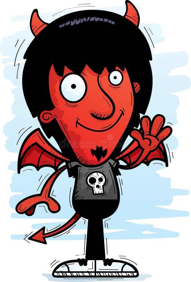 Devil Waving stock vector. Illustration of cartoon, mean - 11287802