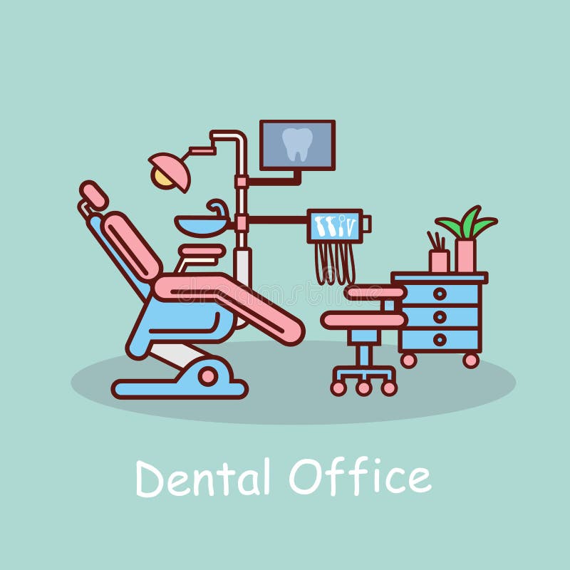 Cartoon dental office stock vector. Illustration of character - 62551050