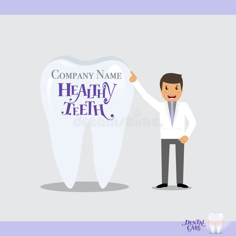 Cartoon Dentist with Healthy Clean Teeth. Vector Illustration Stock ...