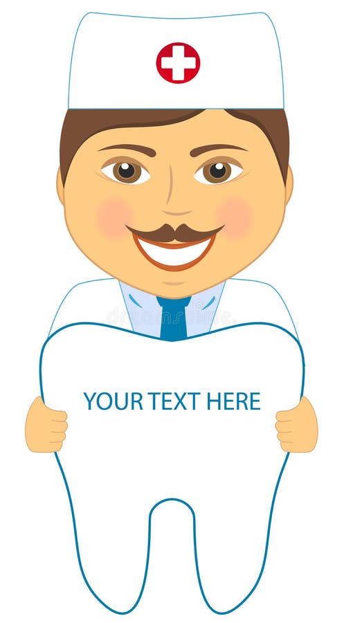 Cartoon dentist with tooth stock vector. Illustration of dentist - 29026517