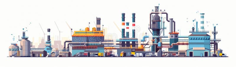 A Cartoon Depicting a Clean and Efficient Steel Production Line Stock ...