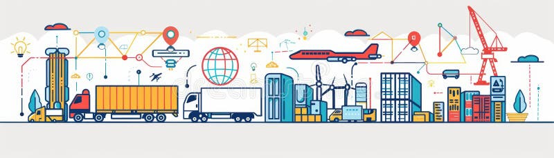 Cartoon Depicting Efficient Logistics Management with AI Stock ...