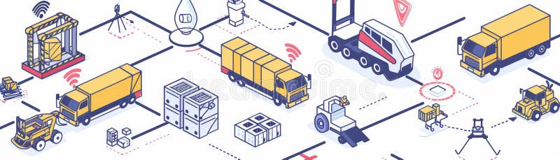 Cartoon Depicting Efficient Logistics Management with AI Stock ...