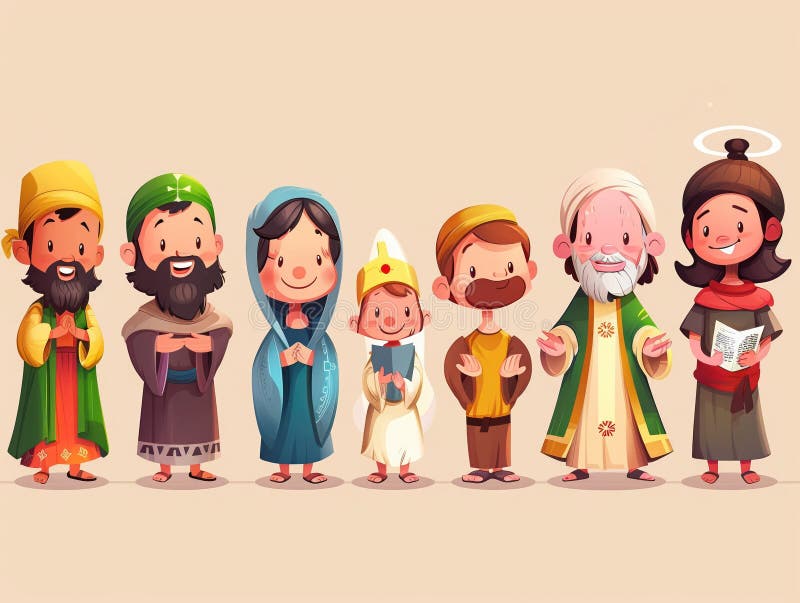 Cartoon Depictions of the Beatitudes Stock Illustration - Illustration ...