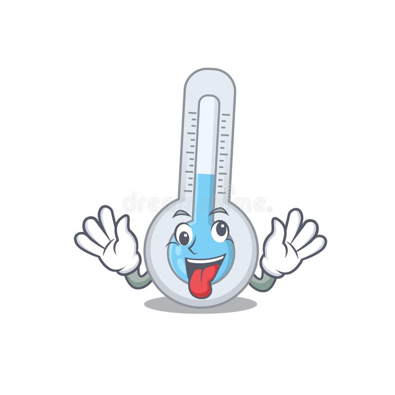 A Cartoon Design of Cold Thermometer Having a Crazy Face Stock Vector ...