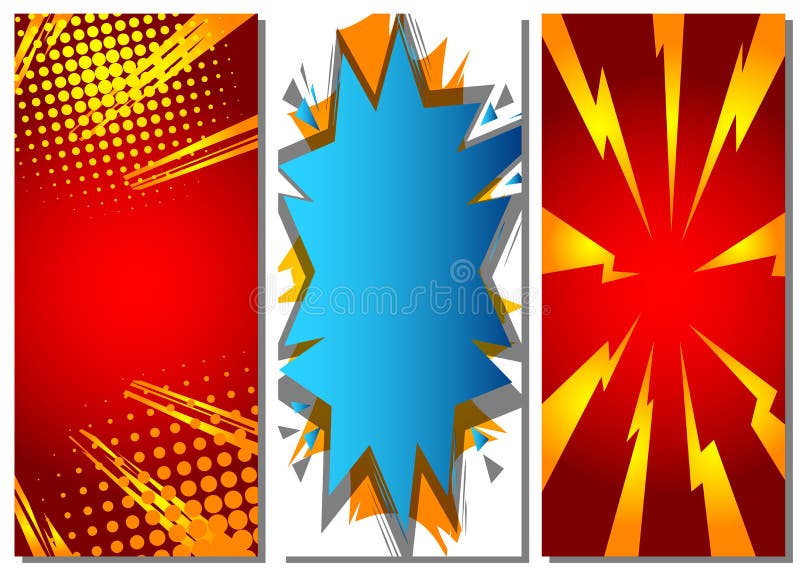 Comic Book Illustration Standing Banners Backgrounds. Stock Vector ...
