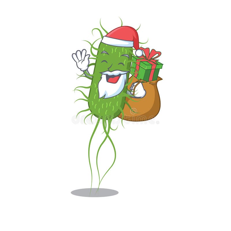 Cartoon Design of E.coli Bacteria Santa with Christmas Gift Stock ... Cartoon Design of E.coli Bacteria Santa with Christmas Gift Stock ...