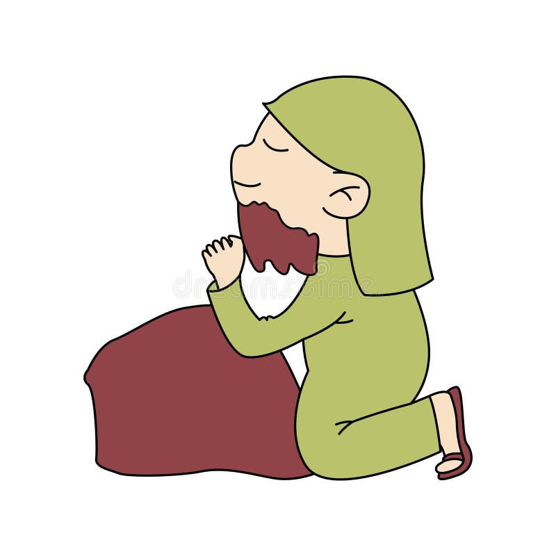 Cartoon Design of Man Pray To God Stock Vector - Illustration of ...