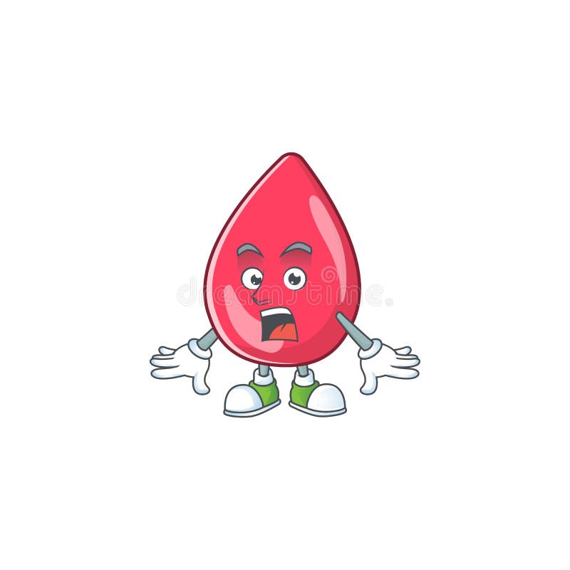 A Cartoon Design of Red Blood Showing an Amazed Gesture Stock Vector ...