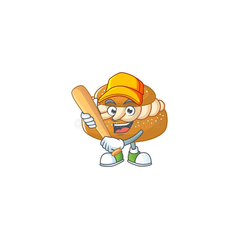Cartoon Design of Semla Having Baseball Stick Stock Vector ...