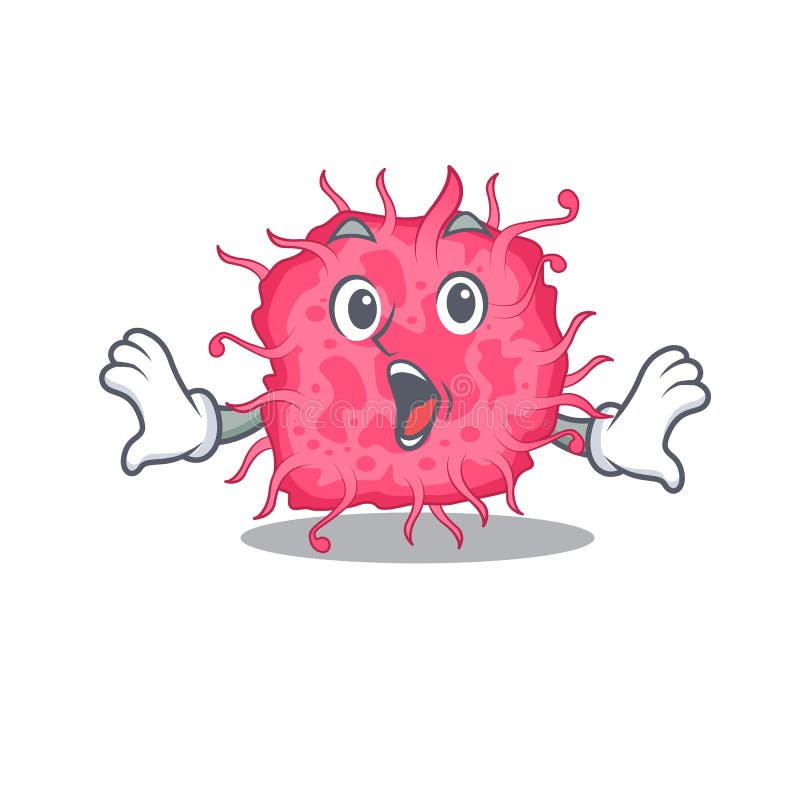 Cartoon Design Style of Pathogenic Bacteria Has a Surprised Gesture ...