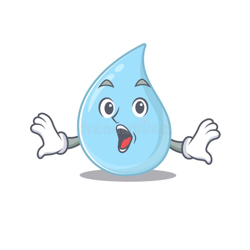 Cartoon Design Style of Raindrop Has a Surprised Gesture Stock Vector ...